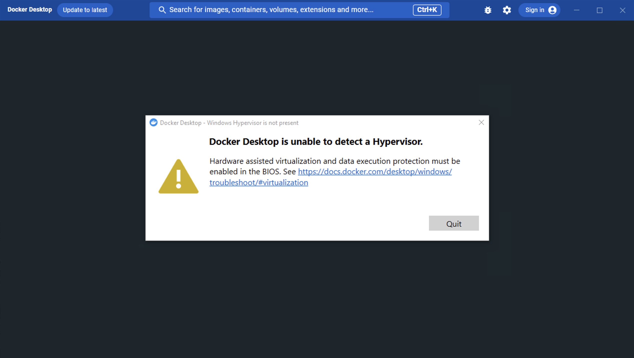 Fixing The Docker Desktop Is Unable To Detect A Hypervisor Error On Bootcamp Celso Azevedo