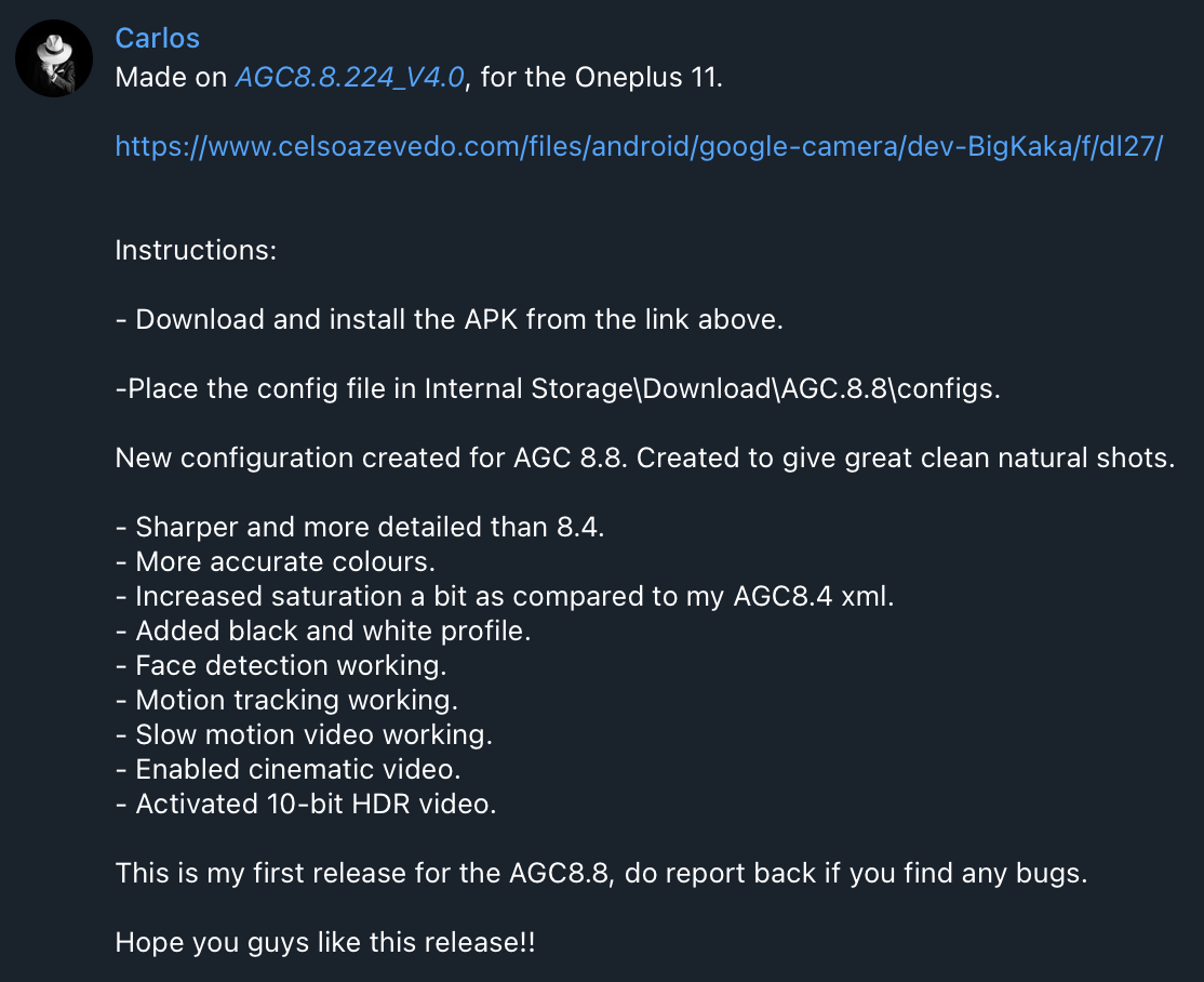Config Files for BigKaka's GCam 8.8
