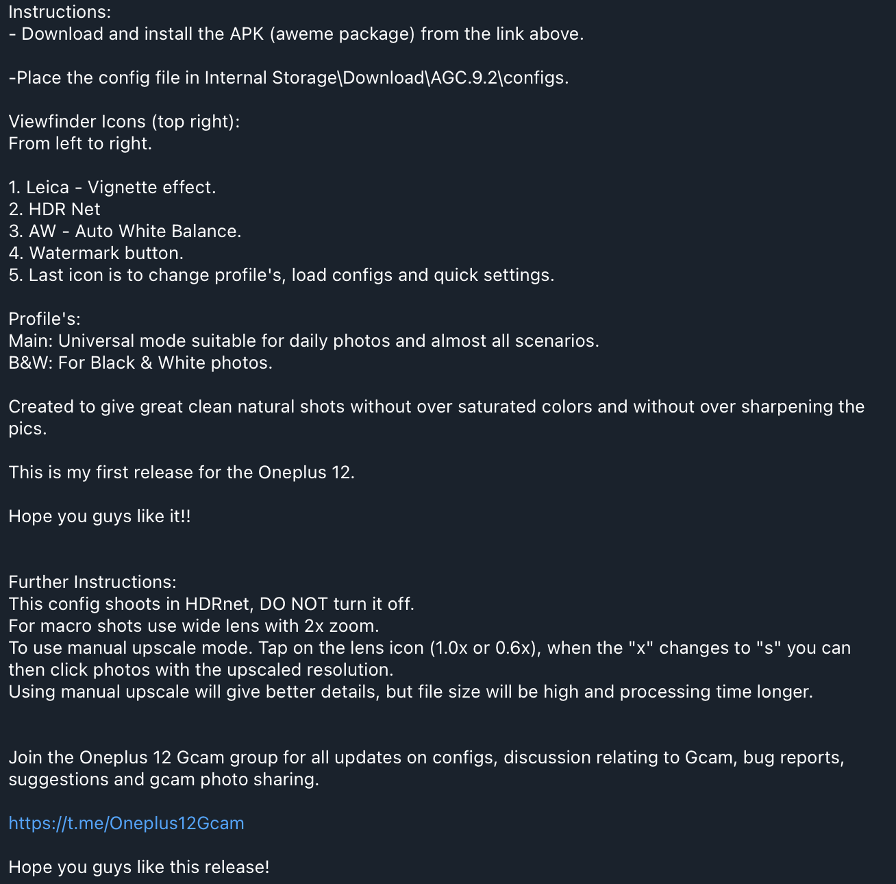 Config Files for BigKaka's GCam 9.2